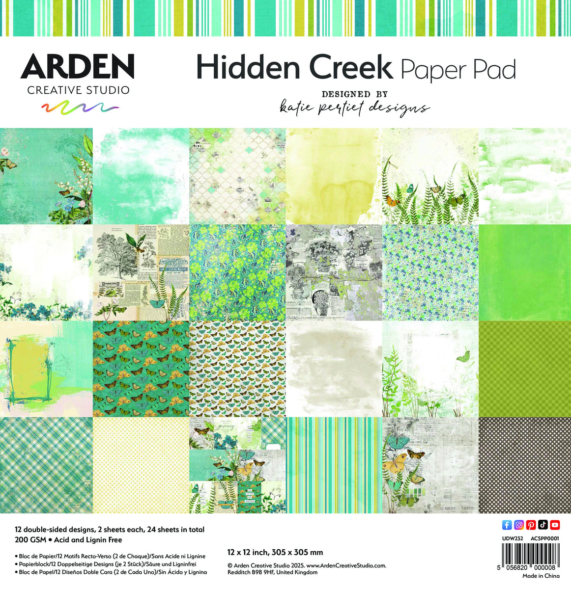 Arden Paper Pack 12x12 - Hidden Creek | Paper Flourish