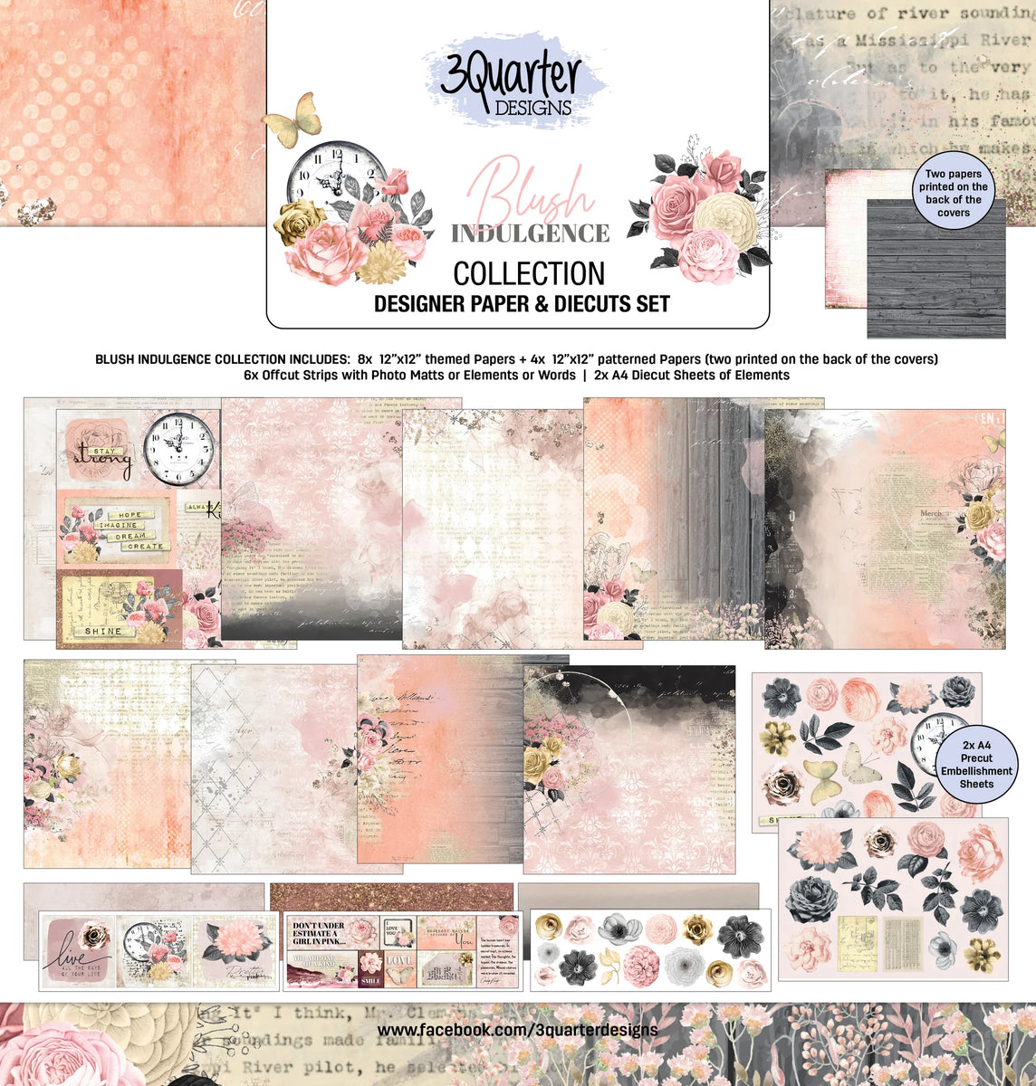 3 Quarter Designs 12" x 12" - Blush Indulgence Collection | Paper Flourish