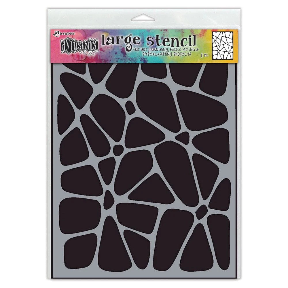 Dylusions Stencil Large - Crazy Paving | Paper Flourish