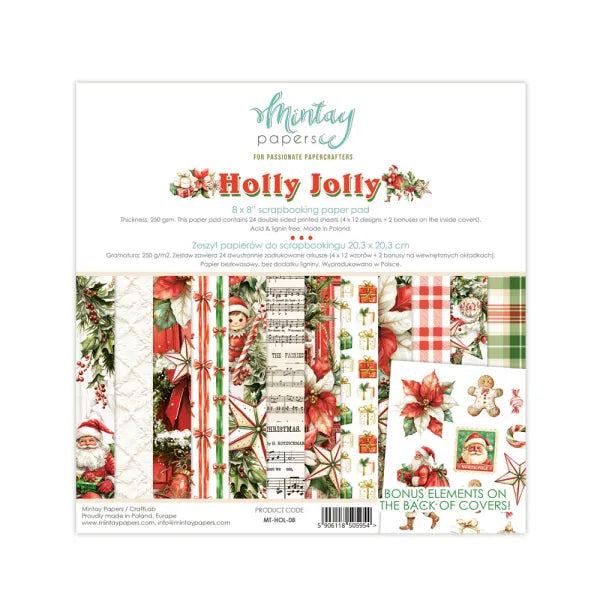 Mintay Paper Pack 8" x 8" -Holly Jolly | Paper Flourish