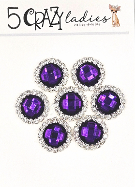 5 Crazy Ladies Bling - Circle Rhinestone Pack - 2cm | Paper Flourish