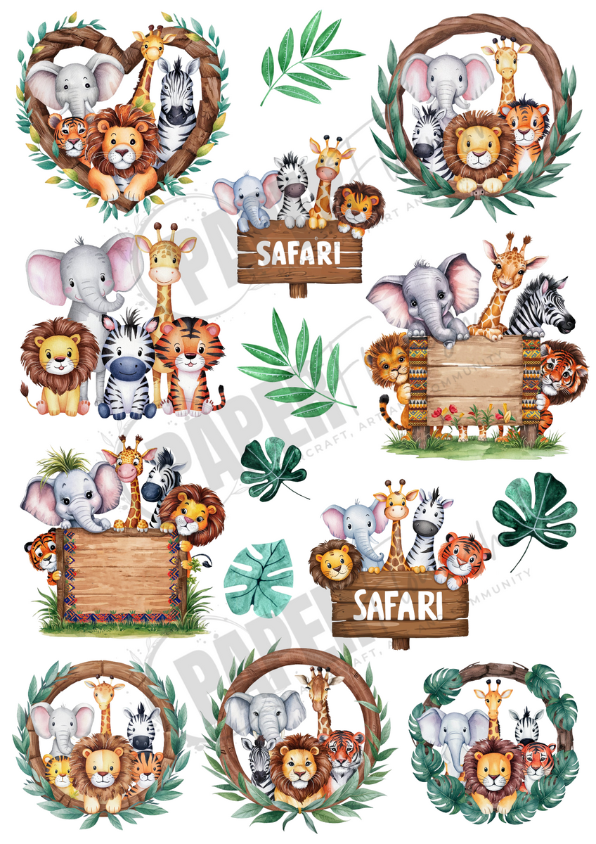 5 Crazy Ladies A4 Cut Apart Sheet - Safari | Paper Flourish