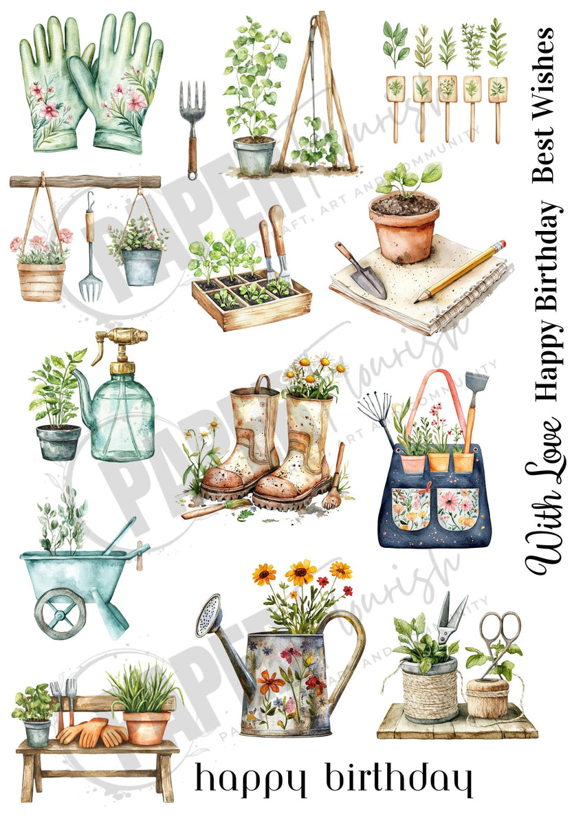 5 Crazy Ladies A4 Cut Apart Sheet - Spring Garden | Paper Flourish