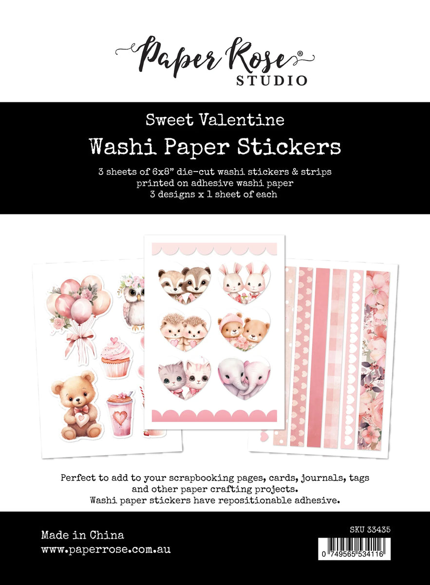 Paper Rose Washi Sticker Pack - Sweet Valentine | Paper Flourish