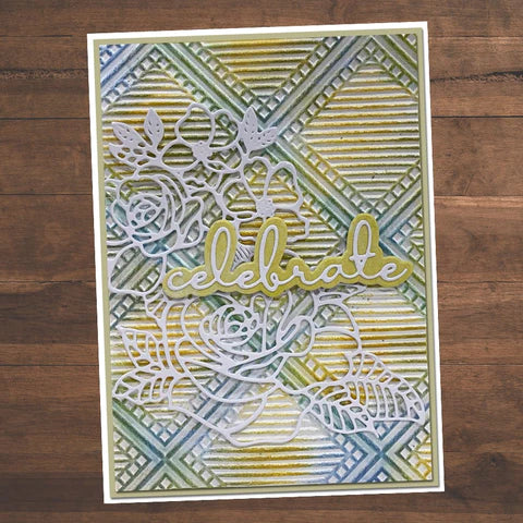 Paper Rose Embossing Folder 5" x 7" - 3D Striped Diamond | Paper Flourish
