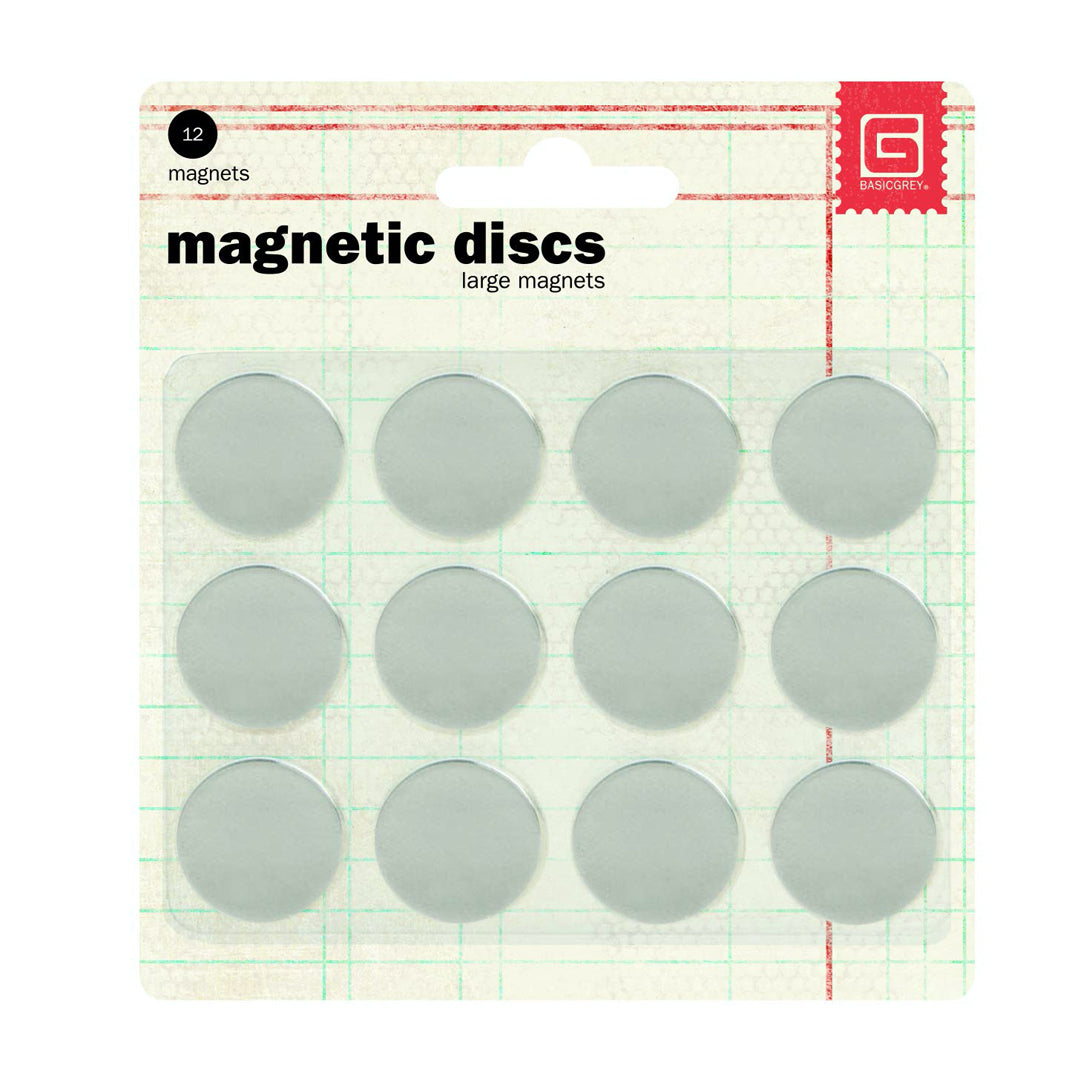 Basic Grey Magnetic Discs 5/8" Pack of 12 | Paper Flourish