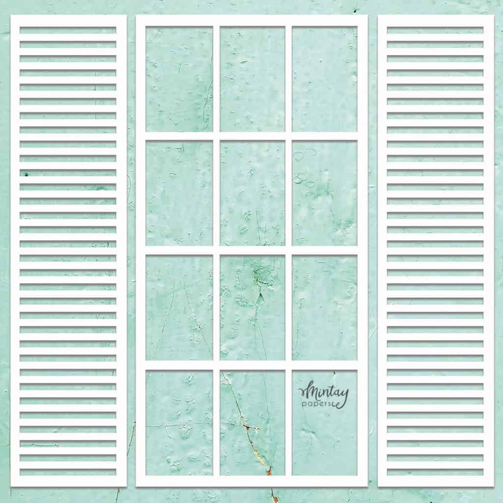 Mintay Chipboard 12" x 12" - Window Shutters | Paper Flourish