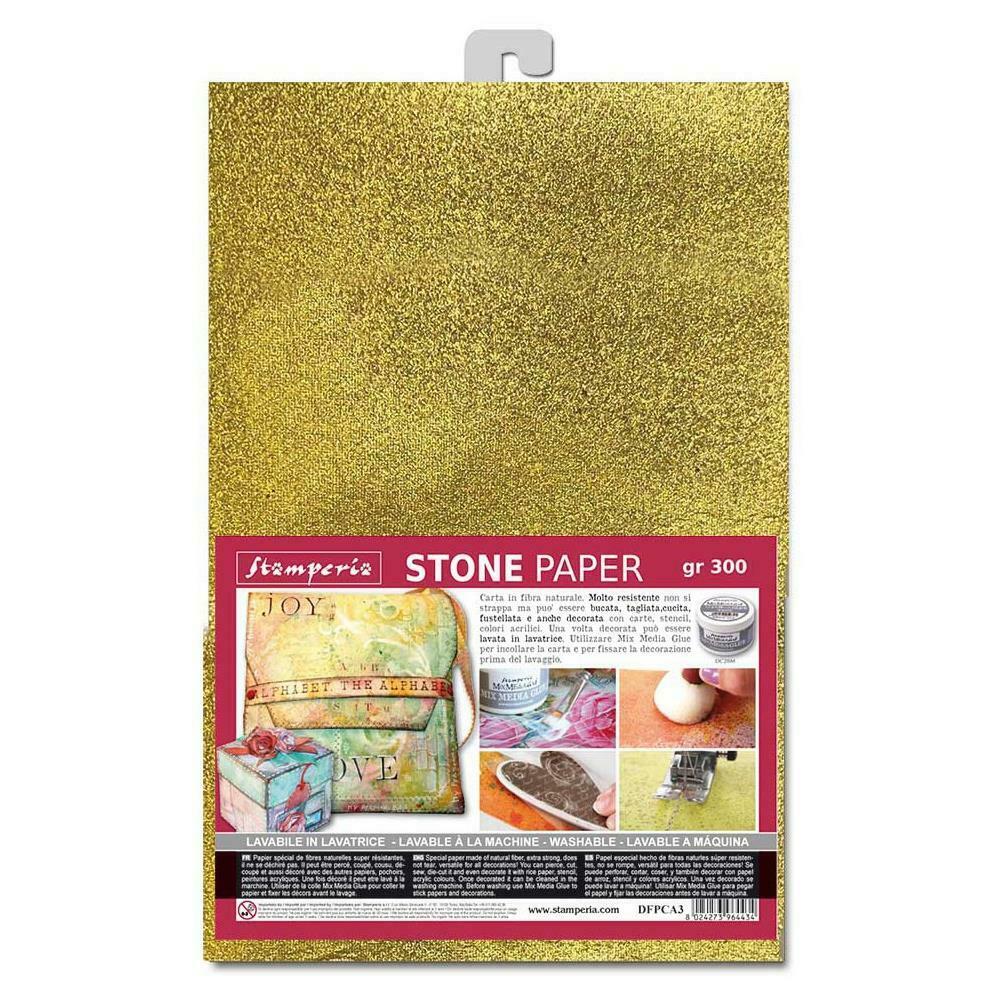 Stamperia Stone Paper A4 Gold | Paper Flourish